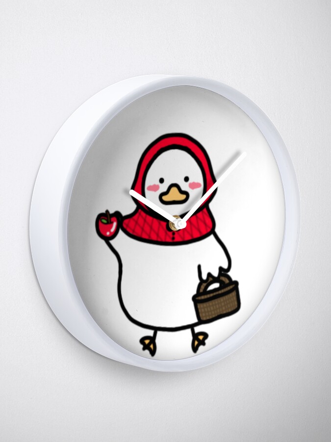 "Mr. Kwak's Red Cloak (Duck)" Clock for Sale by Jusnow0 | Redbubble
