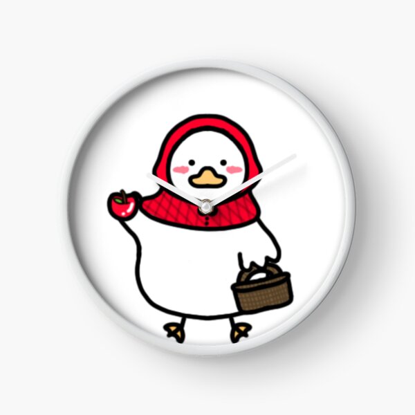 "Mr. Kwak's Red Cloak (Duck)" Clock for Sale by Jusnow0 | Redbubble