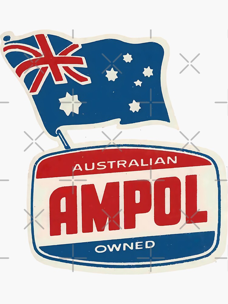 "Ampol Petrol Oil Retro Vintage Logo Australian flag" Sticker for Sale ...