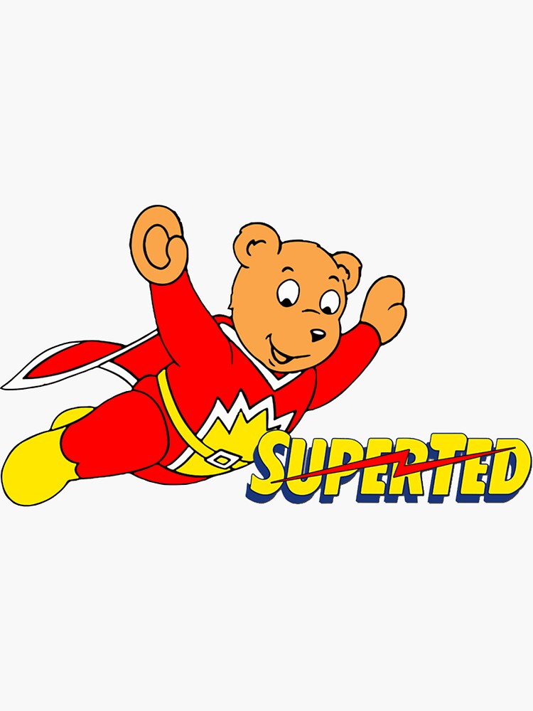 "SuperTed Cartoon" Sticker for Sale by Shiftdesigns | Redbubble