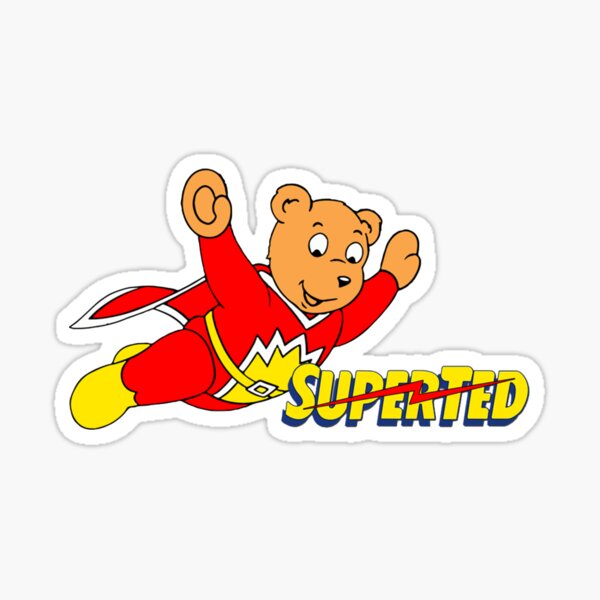 "SuperTed Cartoon" Sticker for Sale by Shiftdesigns | Redbubble