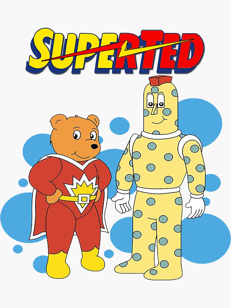 "SuperTed Cartoon" Sticker for Sale by Shiftdesigns | Redbubble