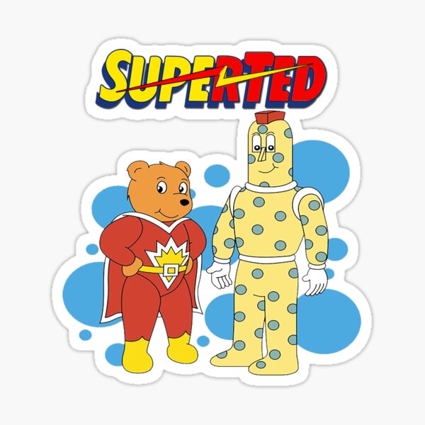 "SuperTed Cartoon" Sticker for Sale by Shiftdesigns | Redbubble