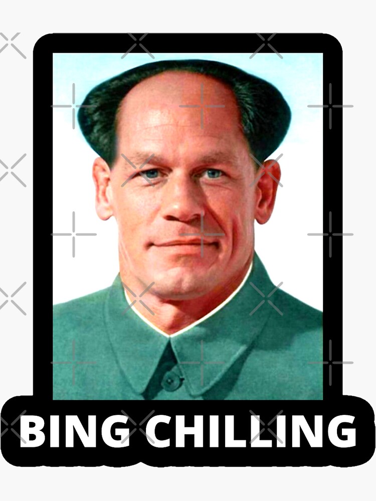 "bing chill-ing | john xina" Sticker for Sale by lazzy-artist | Redbubble
