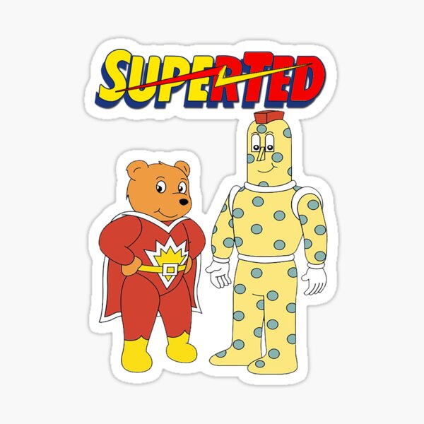 "SuperTed Cartoon" Sticker for Sale by Shiftdesigns | Redbubble