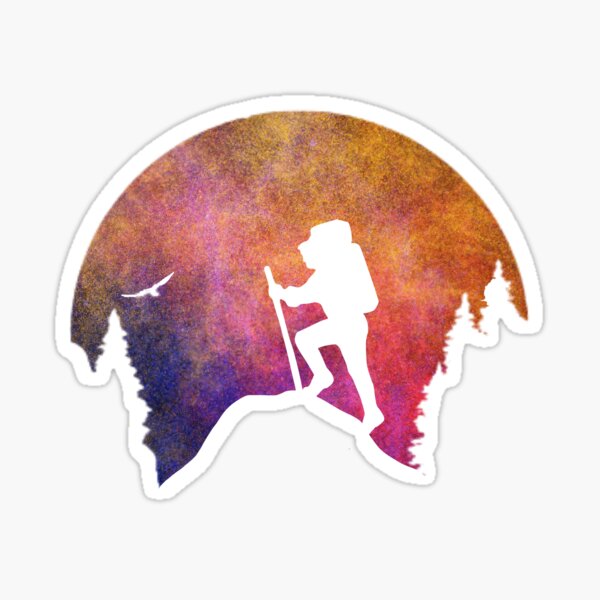 "Hiking Art Cute Hiking Vintage Sunset For Hiking Lover Funny Hiking ...