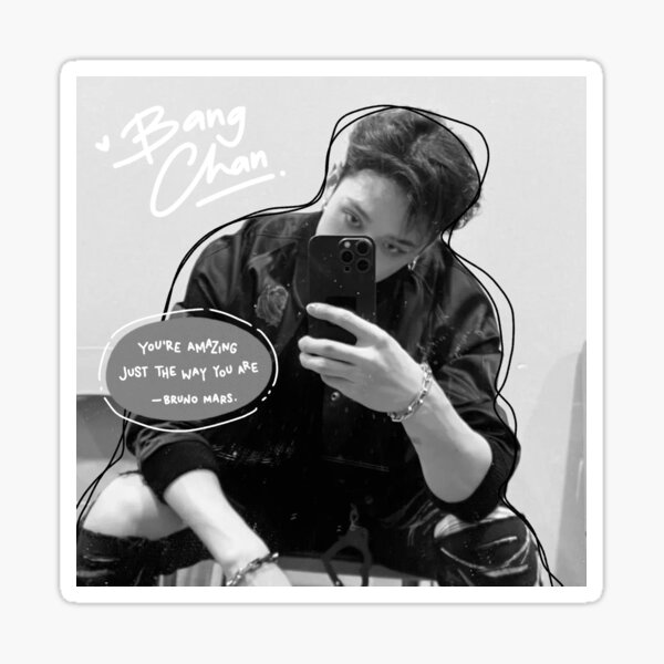 "Bang Chan Stray Kids Doodle Scribble" Sticker for Sale by laurenciaxx ...