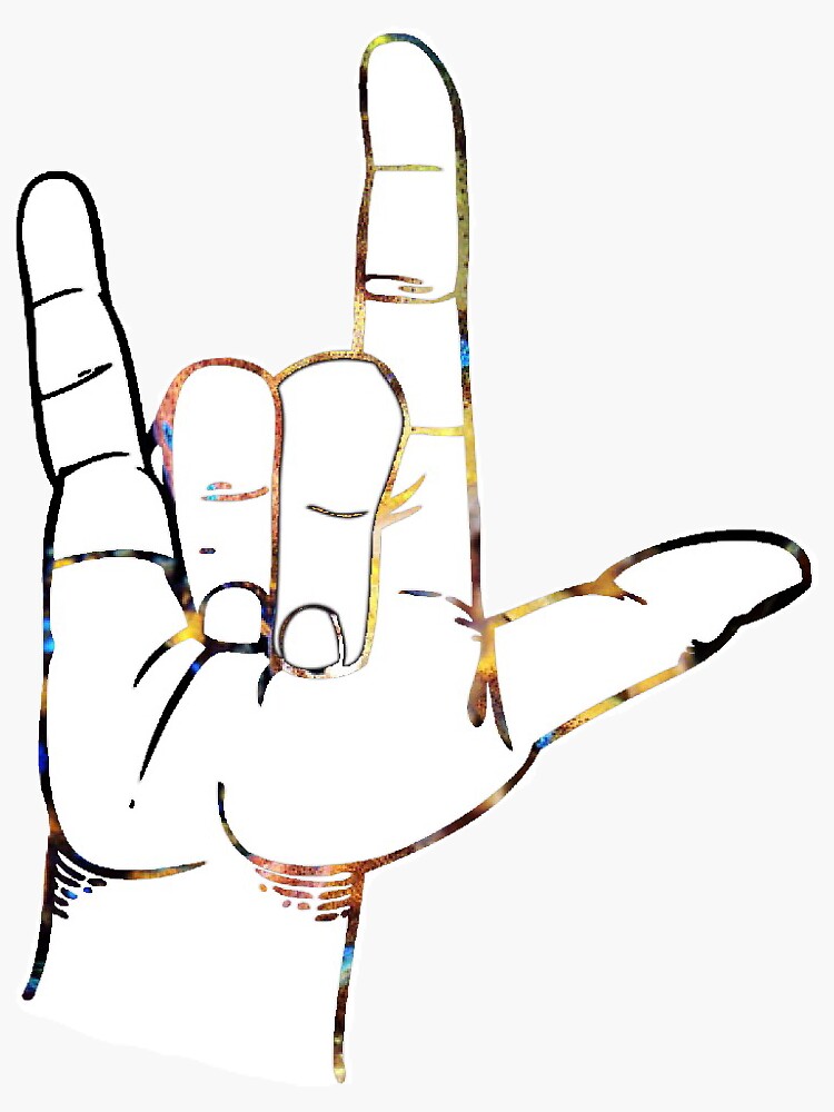 "ILY Hand" Sticker for Sale by Thomas-Reid2045 | Redbubble