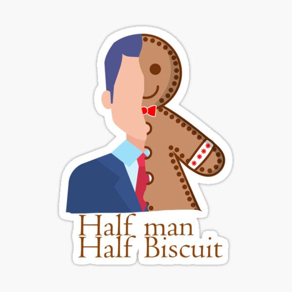 "Half man Half biscuit minimal cutie style" Sticker for Sale by ...
