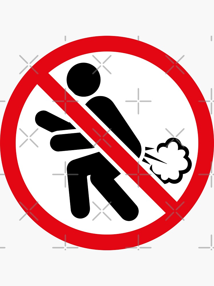 "No Farting Prohibition" Sticker for Sale by Lawsky-art | Redbubble