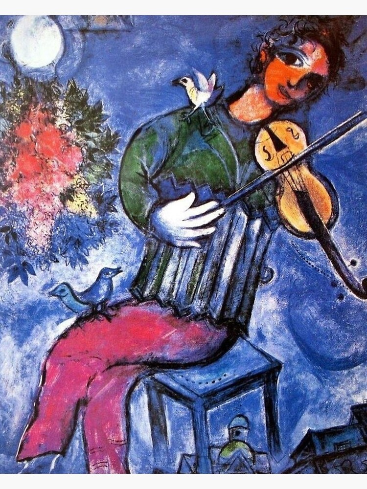 Chagall Blue Violinist PRINT ready to . Poster printed on special ...