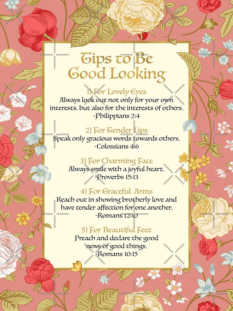 "How to Be Good Looking (Bible Verses)" Poster for Sale by ...