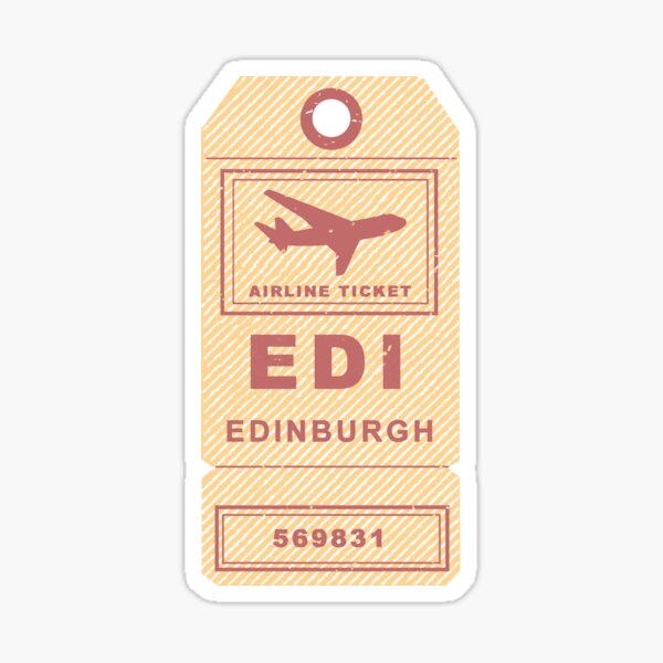 "Edinburgh plane ticket " Sticker for Sale by Nodrazir | Redbubble