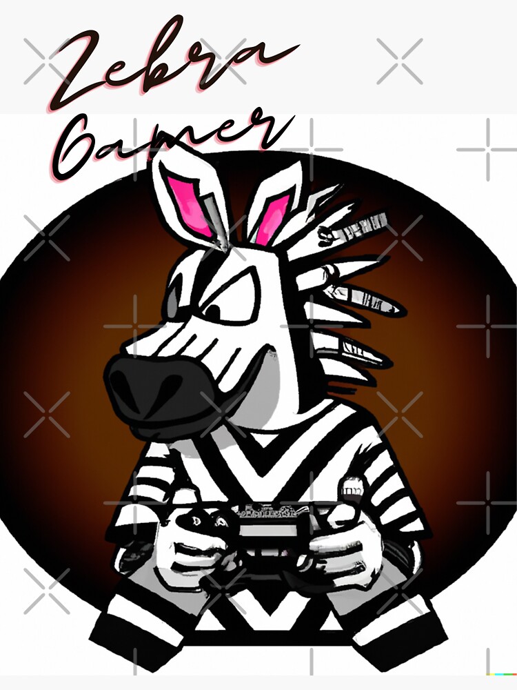 "Zebra gamer" Sticker for Sale by SLEECEdesigns | Redbubble