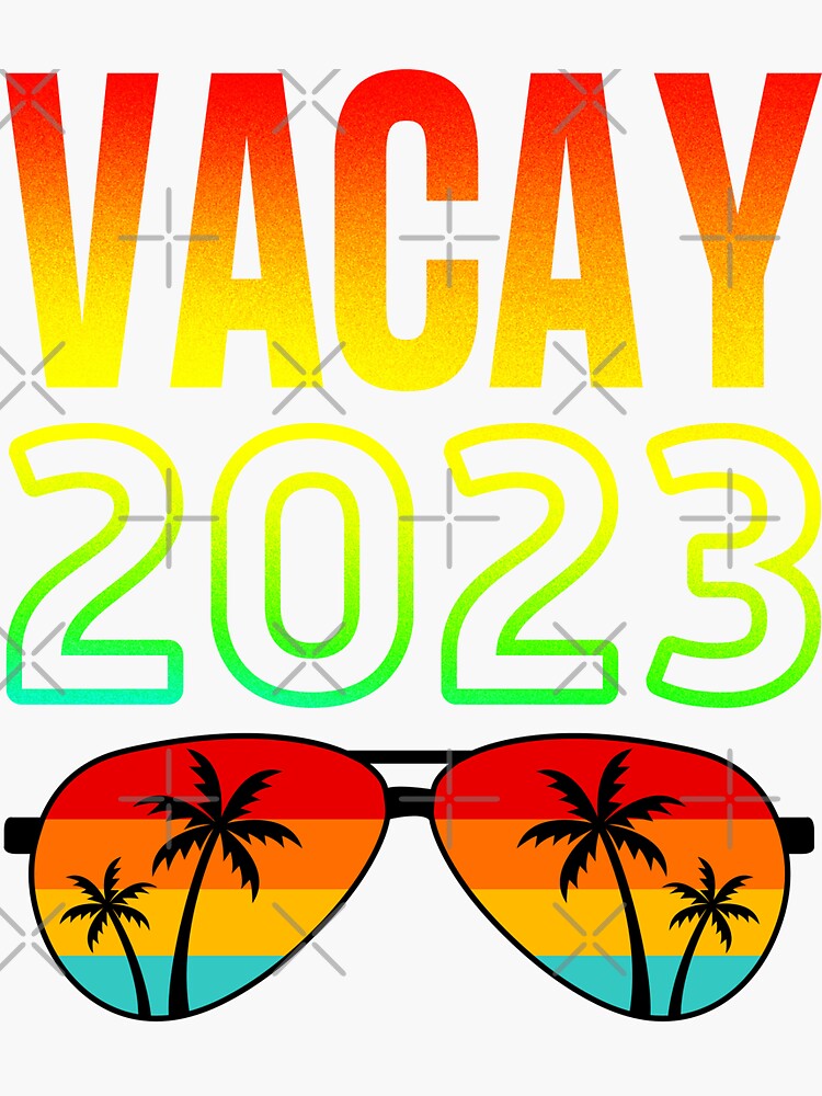 "Vacay 2023 - Tropical Sunset, Vacation Mode" Sticker for Sale by RVAnnie | Redbubble