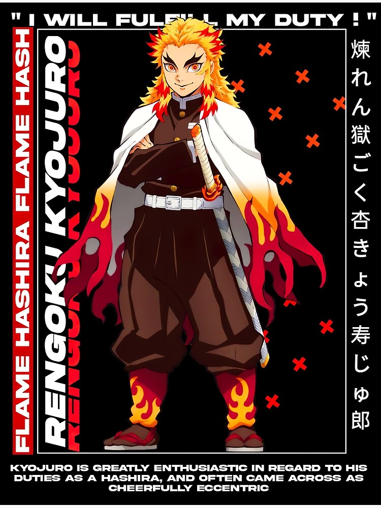 "Rengoku Flame Hashira " Art Print for Sale by Animechan100 | Redbubble