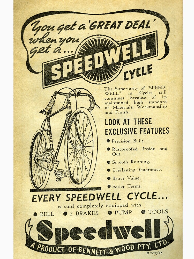 "Speedwell Bicycles. 1950s Retro Cycling! " T-shirt for Sale by taspaul ...