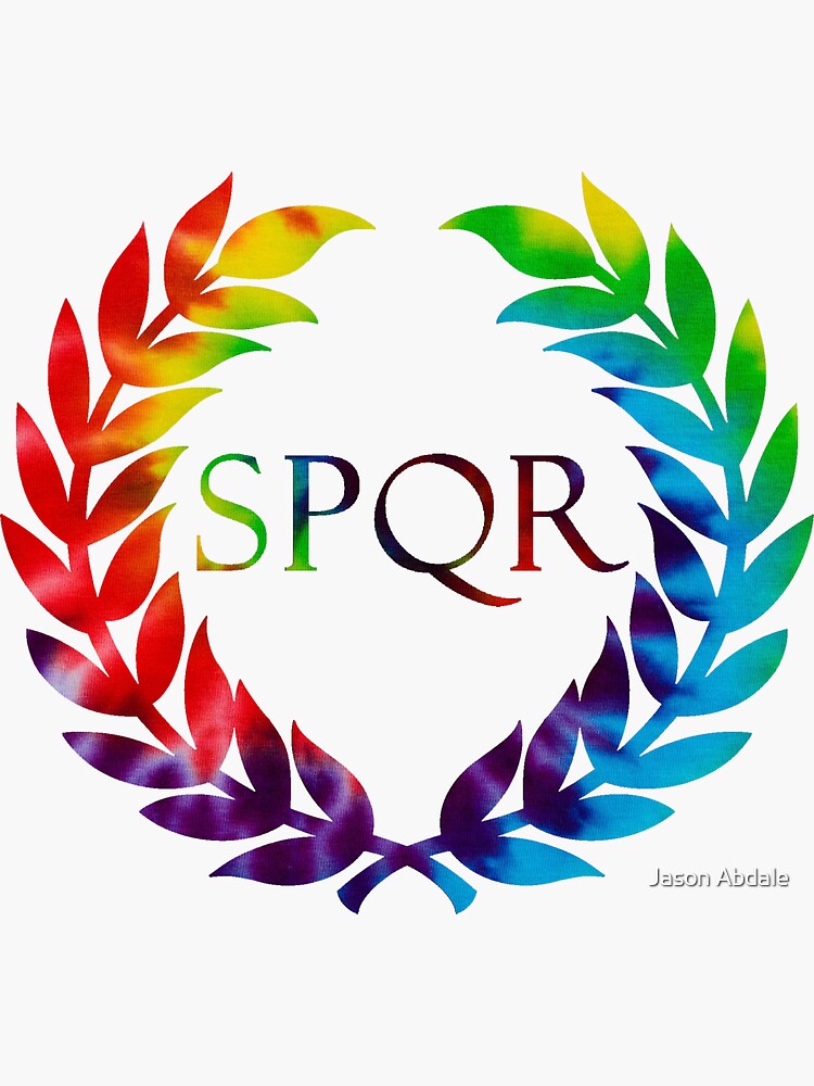 "Ancient Rome SPQR emblem tie-dyed transparent background" Sticker for ...