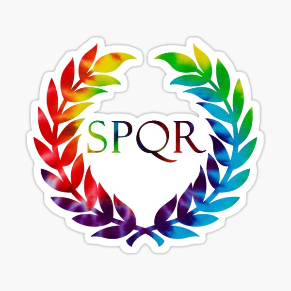 "Ancient Rome SPQR emblem tie-dyed transparent background" Sticker for ...