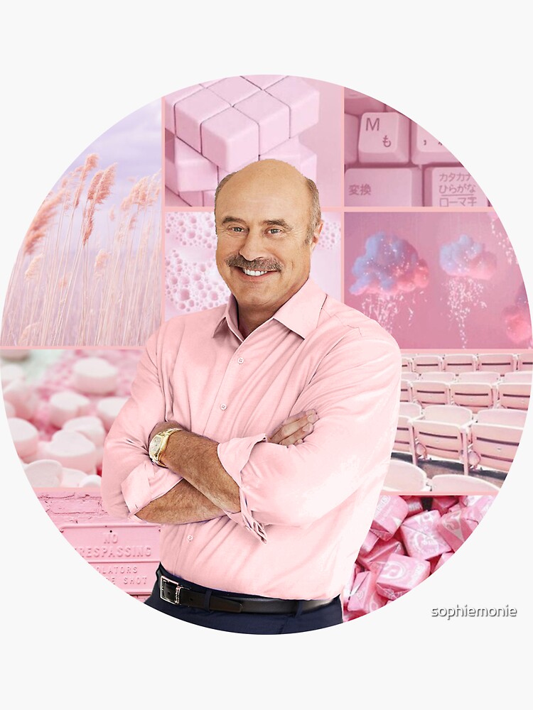 "Dr. Phil - PINK COLLAGE (Circle Edition)" Sticker for Sale by ...