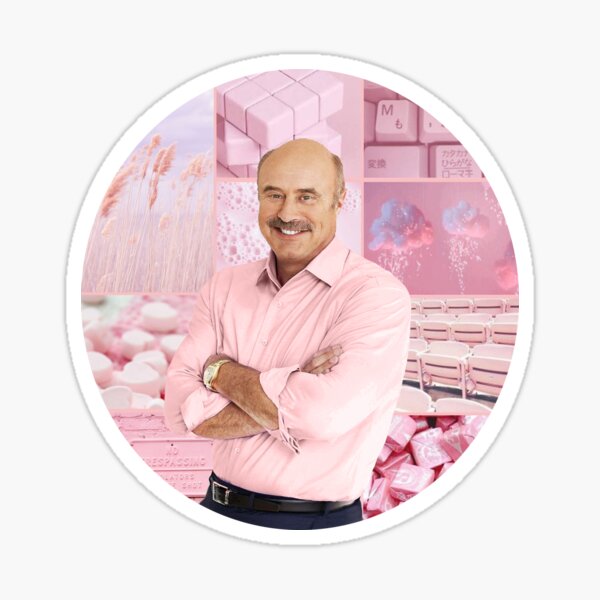 "Dr. Phil - PINK COLLAGE (Circle Edition)" Sticker for Sale by ...