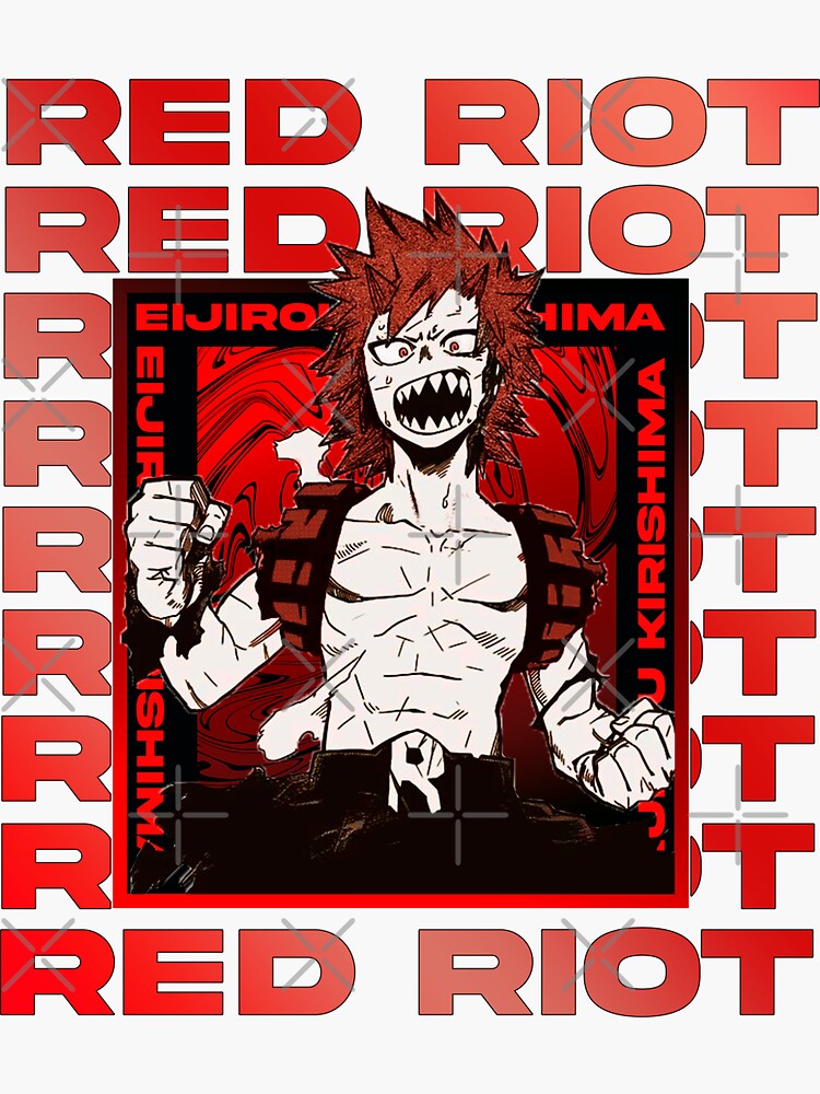 "Red Riot Boku no Hero" Sticker for Sale by EffingArt | Redbubble