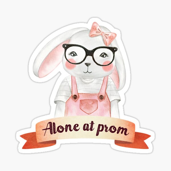 Pegatina «Solo en el baile de graduación lindo animal lindo conejo ...