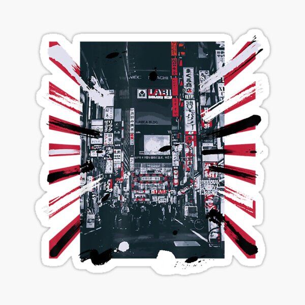 "Japanese Cyberpunk Tokyo Streetwear Aesthetic Graphic Tee " Sticker ...