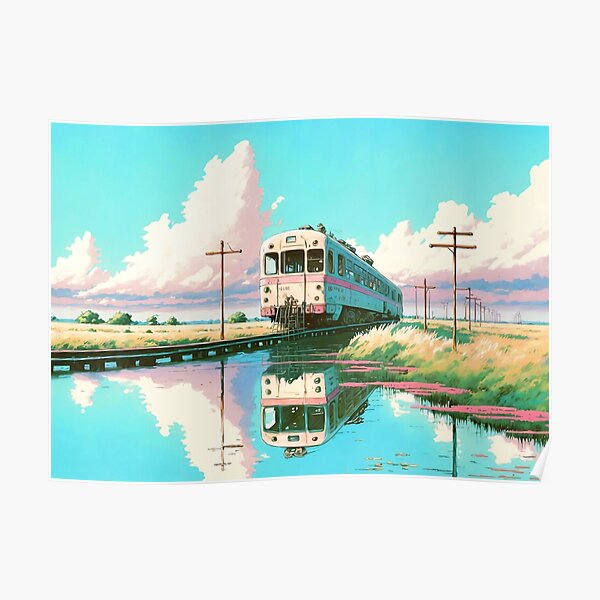 "Retro Anime Style Old Japanese Train" Poster for Sale by KaPrints ...