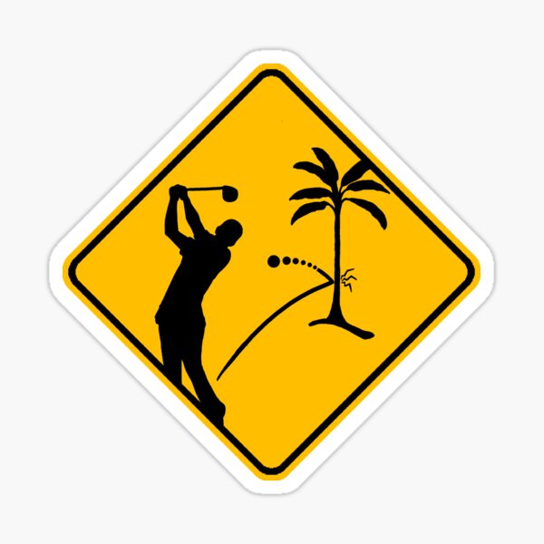 "Beware of bad golfers!" Sticker for Sale by SkyScapes | Redbubble
