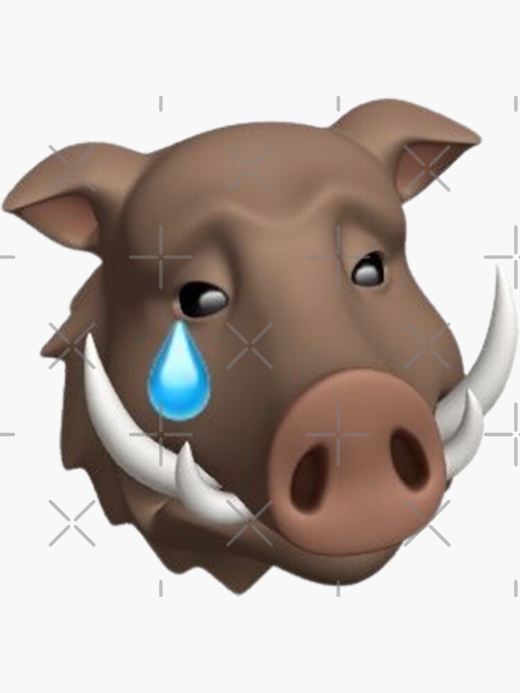 "Boar Head cry sticker" Sticker for Sale by pixelspunk | Redbubble