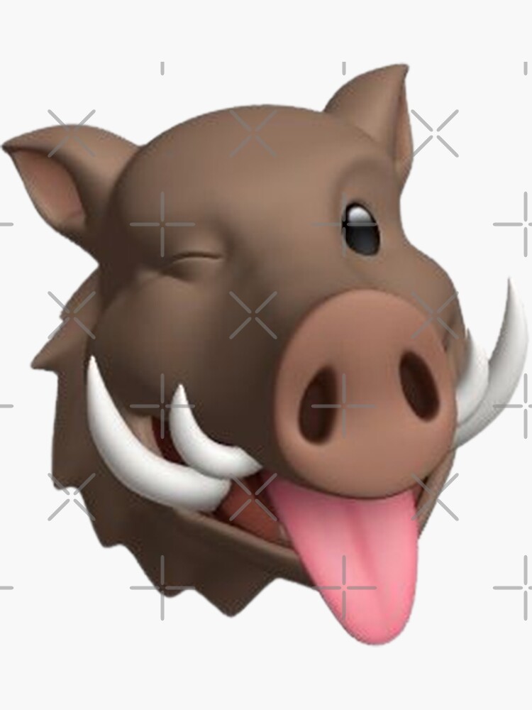 "Boar Head teasing sticker" Sticker for Sale by pixelspunk | Redbubble