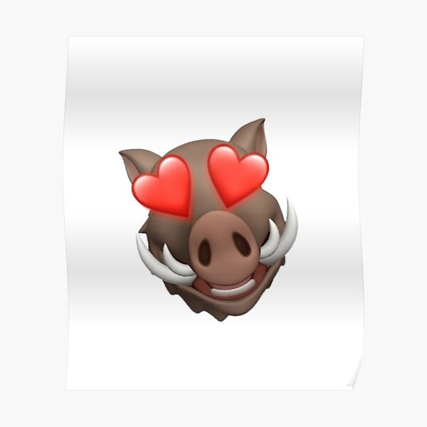"Boar Head with Star heart sticker" Poster for Sale by pixelspunk ...