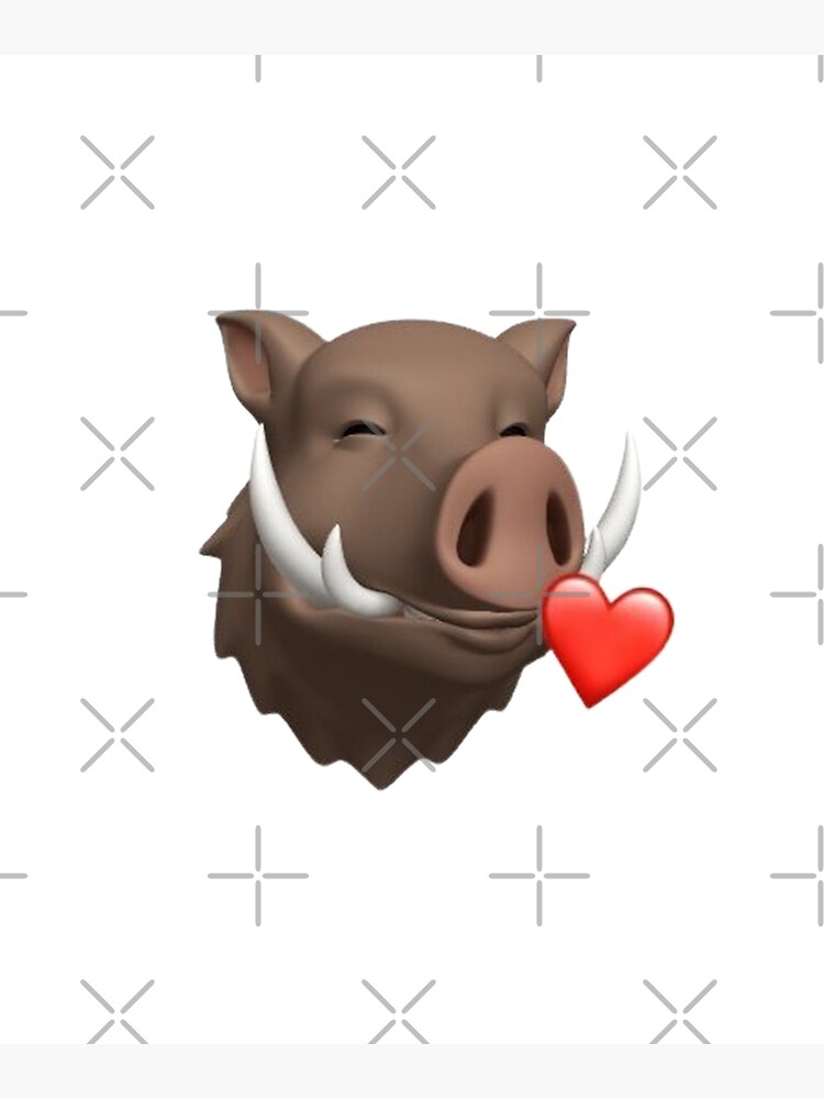 "Boar Head kissing heart sticker" Poster for Sale by pixelspunk | Redbubble