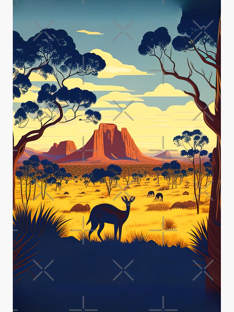 "Australian outback travel agency poster" Sticker for Sale by ...