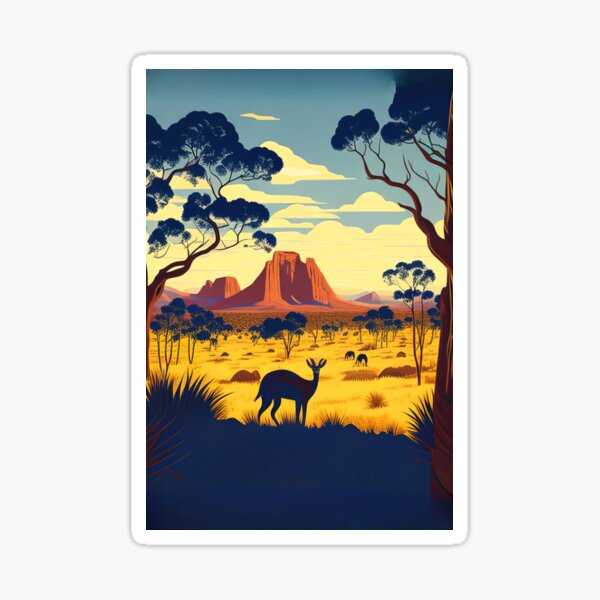 "Australian outback travel agency poster" Sticker for Sale by ...