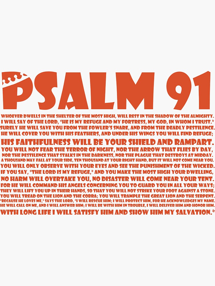 "Psalm 91" Sticker for Sale by AnneCoronado | Redbubble