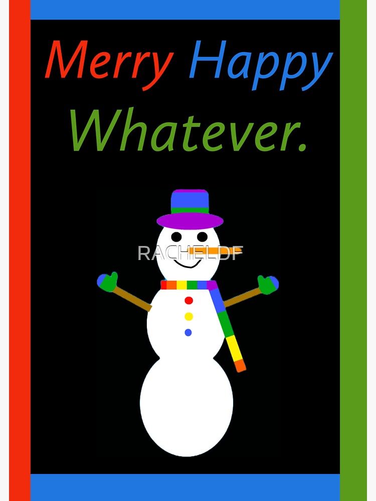"Merry happy whatever rainbow design " Sticker for Sale by RACHELDF ...