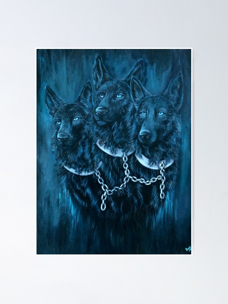"Blue cerberus" Poster for Sale by Loba-Maior | Redbubble