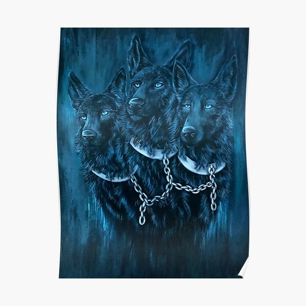 "Blue cerberus" Poster for Sale by Loba-Maior | Redbubble