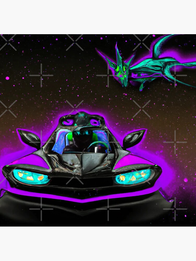 "Intergalactic Run: Alien Driver Fleeing in Supercar" Sticker for Sale ...