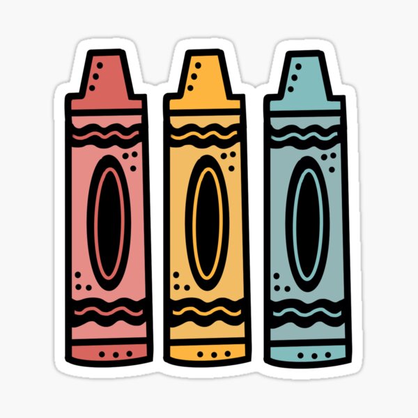 "Crayons " Sticker for Sale by LPBillustration | Redbubble