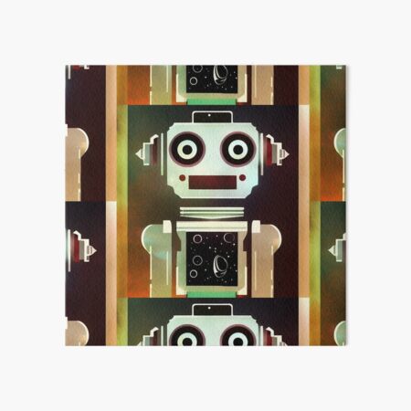 "AI-generated horrified looking robot with space pictures on its chest ...