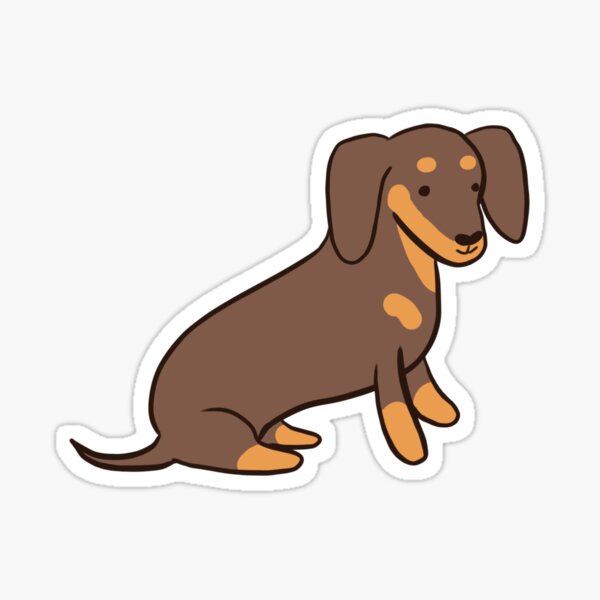 Pegatina «Ilustración linda del perro salchicha - perro salchicha de ...