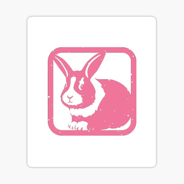 "Pinkku Bunny "Pink"" Sticker for Sale by Hachikos | Redbubble