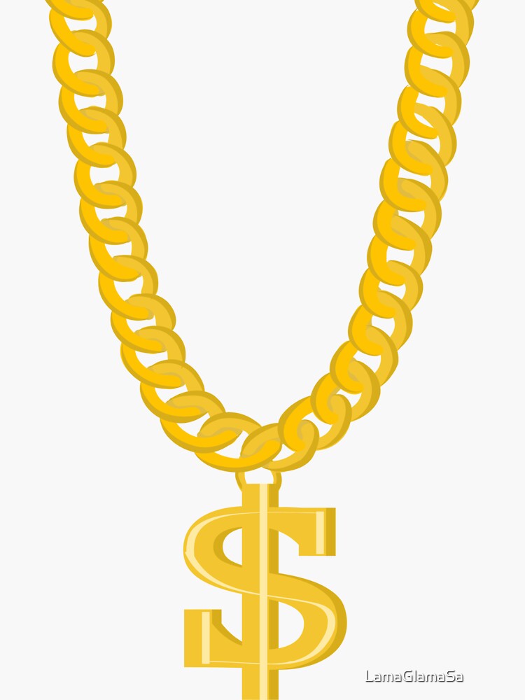 "Bling Bling dollar sign chain" Sticker for Sale by LamaGlamaSa | Redbubble