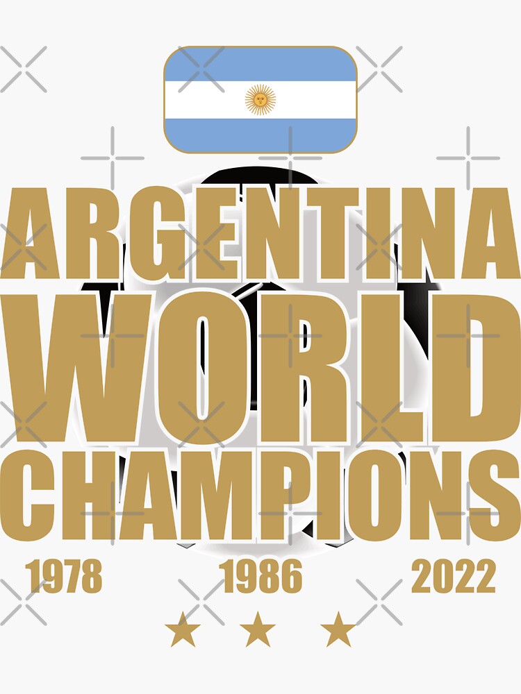 "Argentina World Champions 2022" Sticker for Sale by fezztee | Redbubble