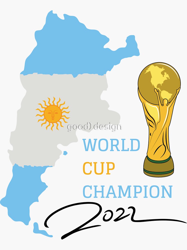 "2022 World Cup Champion Argentina" Sticker for Sale by good1design ...