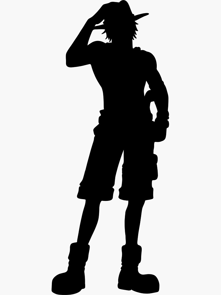 "Fire-Fist Ace Silhouette " Sticker for Sale by LunarDesigns14 | Redbubble