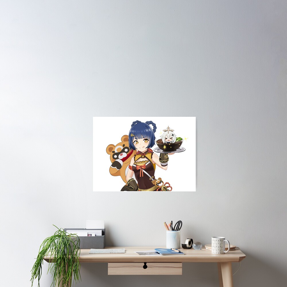 "Xiangling and Guoba eating Paimon [Genshin Impact]" Poster for Sale by ...